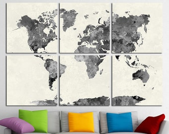 World Map Canvas Print Wall Art decor World Map Wall Decor