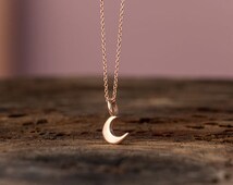 Unique gold moon necklace related items | Etsy