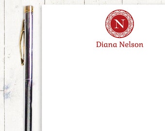 personalized notePAD CURSIVE INITIAL monogram stationery
