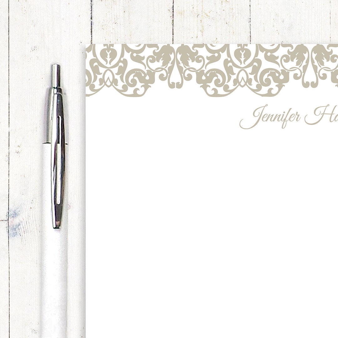 personalized notePAD LACY EDGE stationery stationary