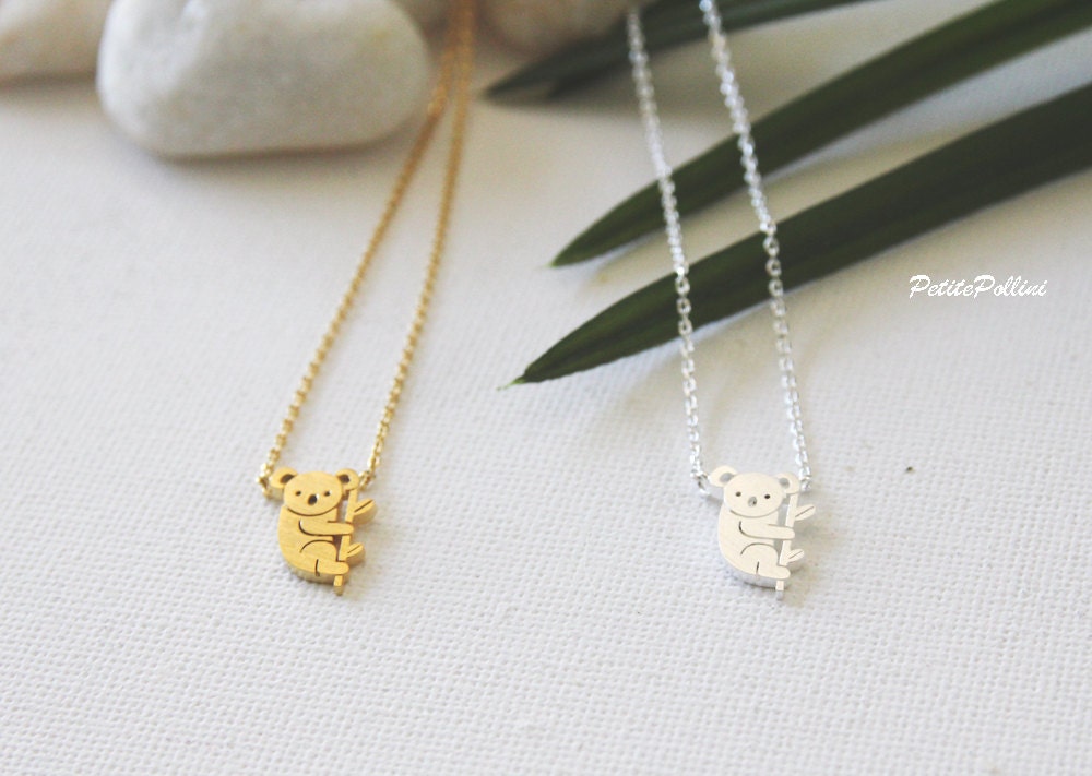 Koala Necklace in Silver/ Gold. Collarbone Necklace.