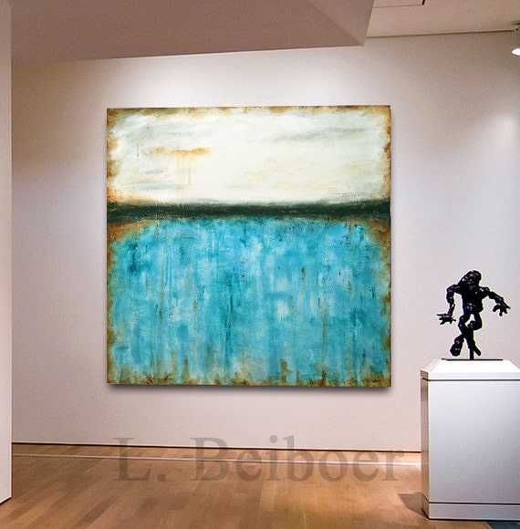 RESERVED Original Large Square Abstract Painting by RawArtGallery