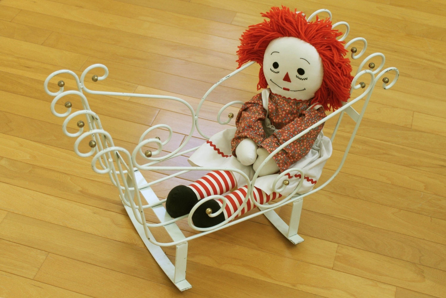 Vintage Scrolled Wrought Iron Cradle for Dolls and Bears, Large Size ...