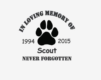 Dog memorial decal | Etsy