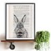 Rabbit Moustache painting art print easter bunny moustache