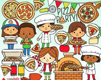 Pizza party clipart | Etsy