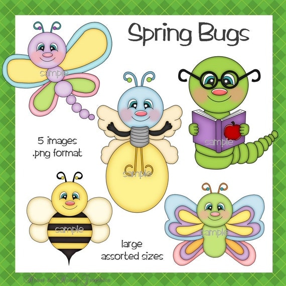 Spring Bugs Digital Clipart Graphics Images