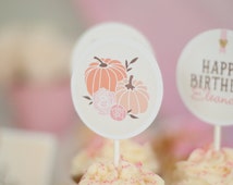 Unique fall cupcake toppers related items | Etsy