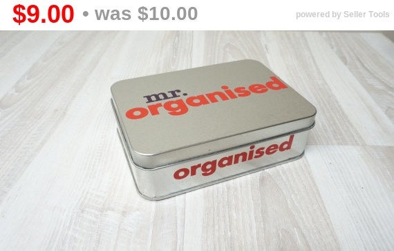 ON SALE Rectangular Mr. Organised shape tin box Jewelry snack ...