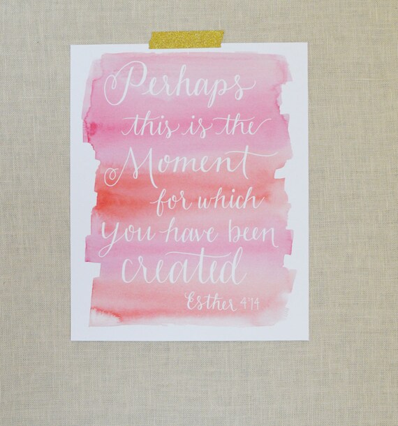Esther 4:14 Art Scripture Art Print Wall Art Esther Art