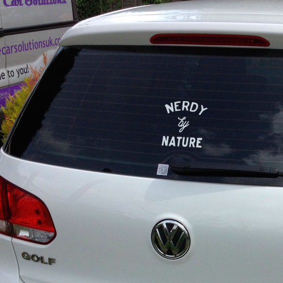 Nerd Car Decal Awesome Nerdy by Nature Car Decal