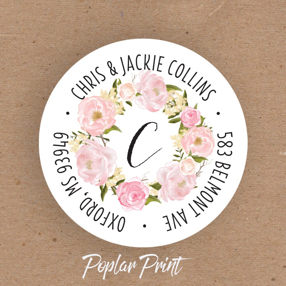 2 Inch Round Personalized Address Labels Stickers by PoplarPrint