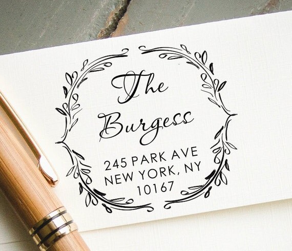 Custom Address Stamp Custom Stamp Pre-Inked Return by InkMeThis