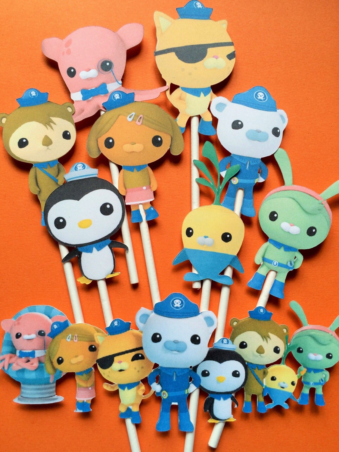8 Octonauts Inspired Cupcake Toppers Plus A Group Cut Out