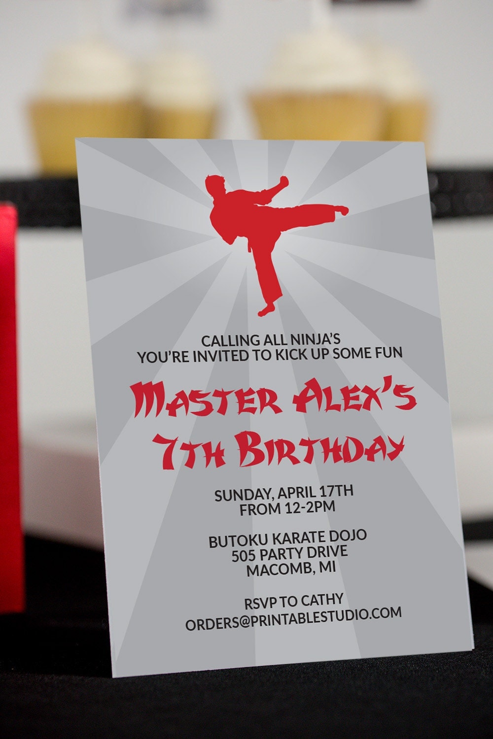 Karate Party Invitation INSTANT DOWNLOAD Printable Ninja
