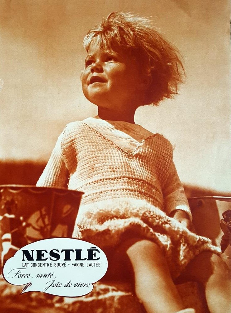 Nestle vintage advertising baby milk poster original