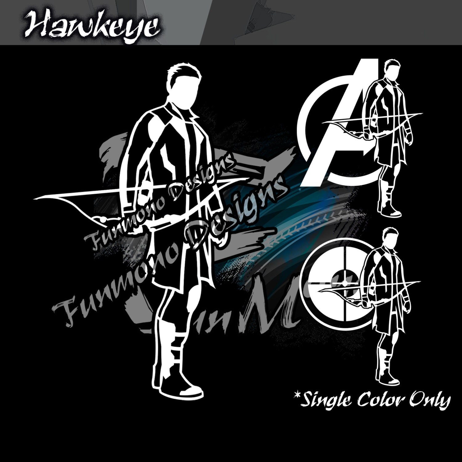 Hawkeye Vinyl Decal Marvel Series by Funmono714 on Etsy
