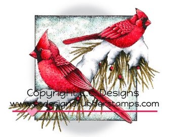 Cardinal stamp | Etsy