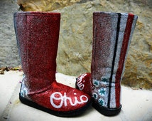 Unique ohio state shoes related items | Etsy