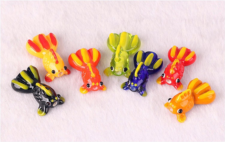 Lampwork Golden Fish Glass Beads Handmade Bead Charm Bracelet