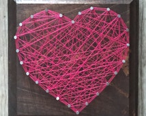 Unique heart string art related items | Etsy