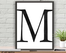 Unique letter m print related items | Etsy