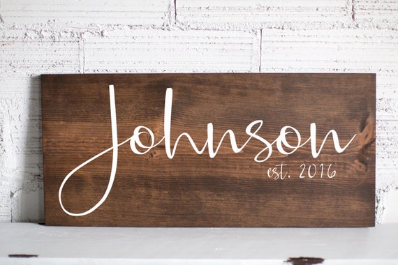Last Name Sign Family Name Wood Sign Custom by LoveBuiltShop