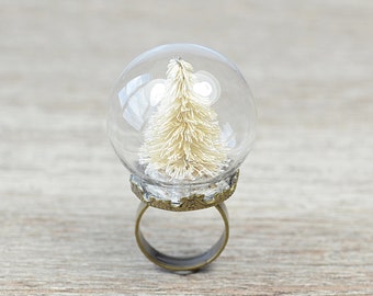 Snow globe ring | Etsy