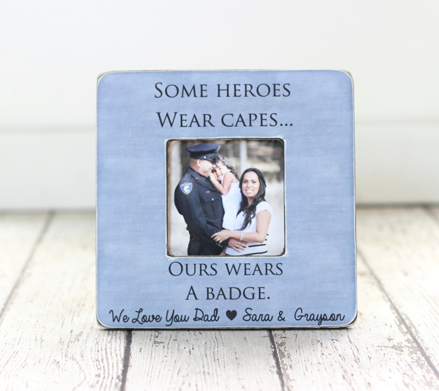 Policeman Police Officer Dad Father Personalized Picture Frame