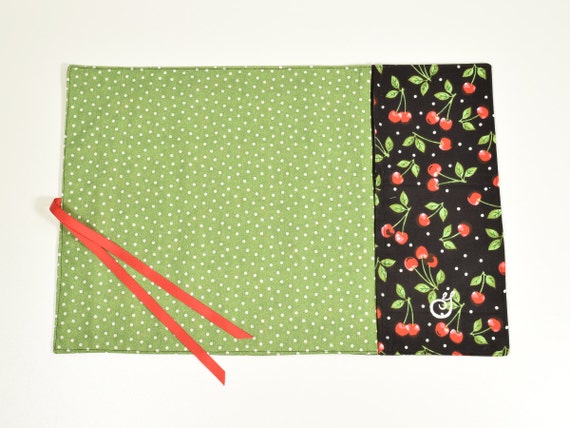 Lunch placemat CHERRY BLOSSOM with zippered utensils pocket