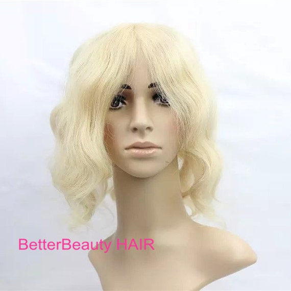Items similar to 613 blonde 100% human hair short bot cut frontal lace ...