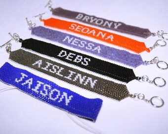 Beaded name bracelet | Etsy