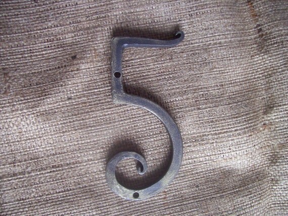 Wrought House Number /Iron House Numbers 5 by Magicidea on Etsy