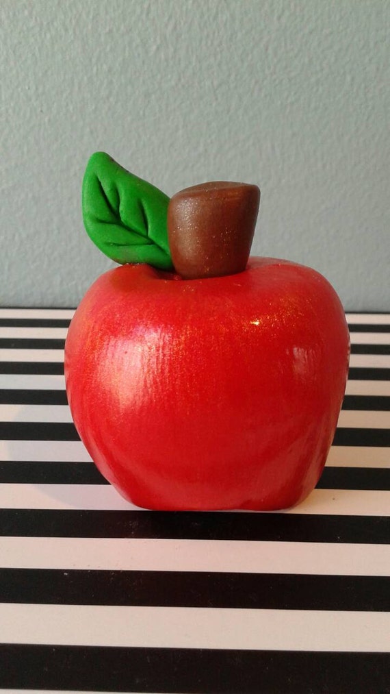 Large Fondant APPLE Cake Topper Perfect for SNOW by PiesCakeShop