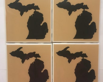 Coaster sets of four 4x4 ceramic tiles with a by HashtagCoasters