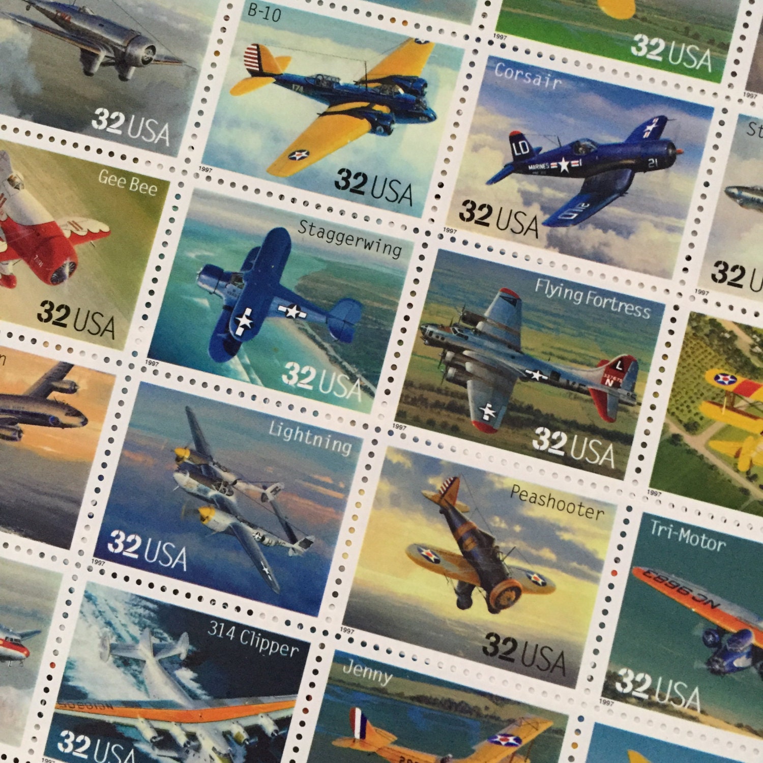 Classic American Aircraft 32 cent Postage Stamps