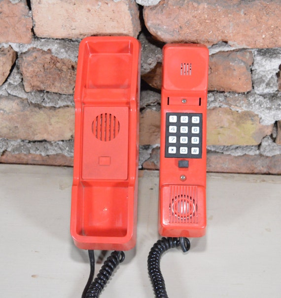 Vintage Red Large Push Button Phone Office Telephone Vintage