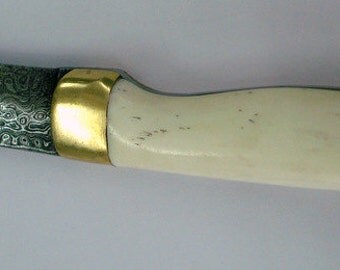 Damascus steel blade katar knife dagger gold work tools