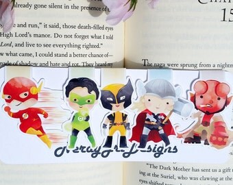 Superhero bookmark | Etsy