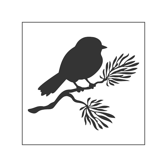 Bird on a Branch STENCIL Create signs and pillows use on