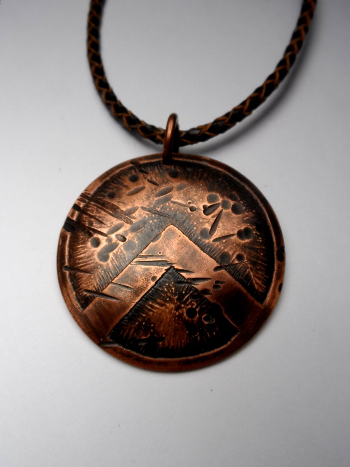 Battle Worn Spartan Shield Pendant Aged Copper Genuine