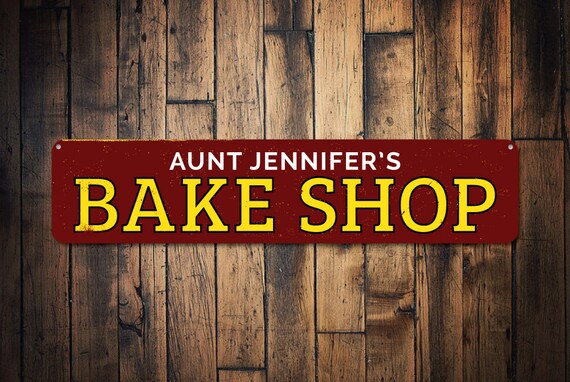 Bake Shop Sign Personalized Baker Sign Custom Name Kitchen