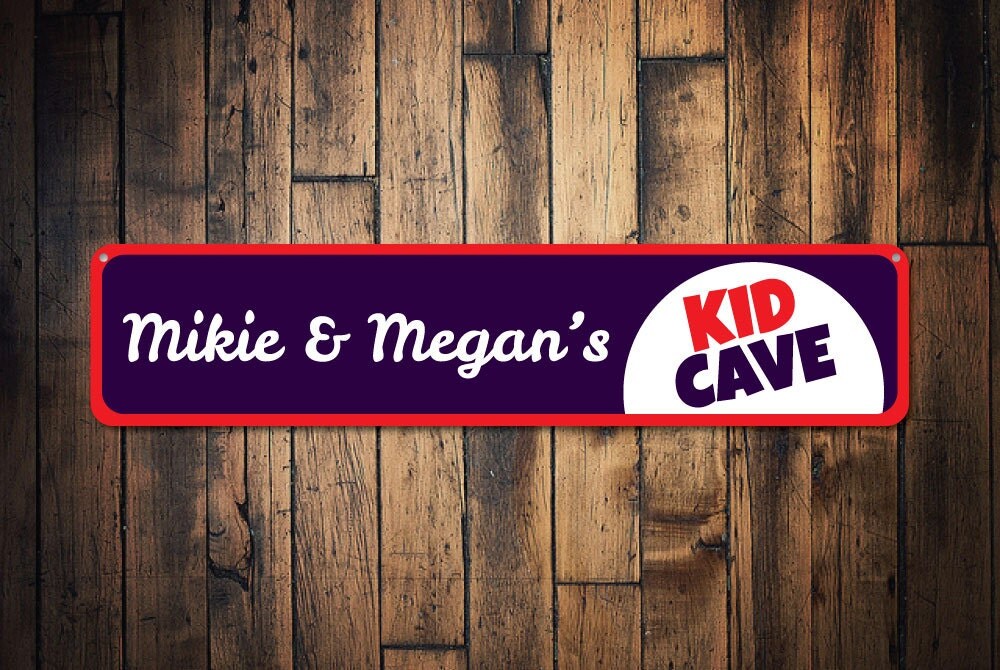 Kid Cave Sign Personalized Kid's Room Metal Sign Custom
