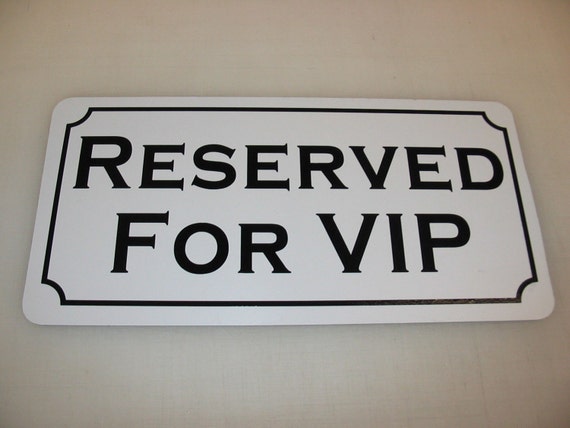 RESERVED FOR VIP Retro Vintage Design Metal Sign