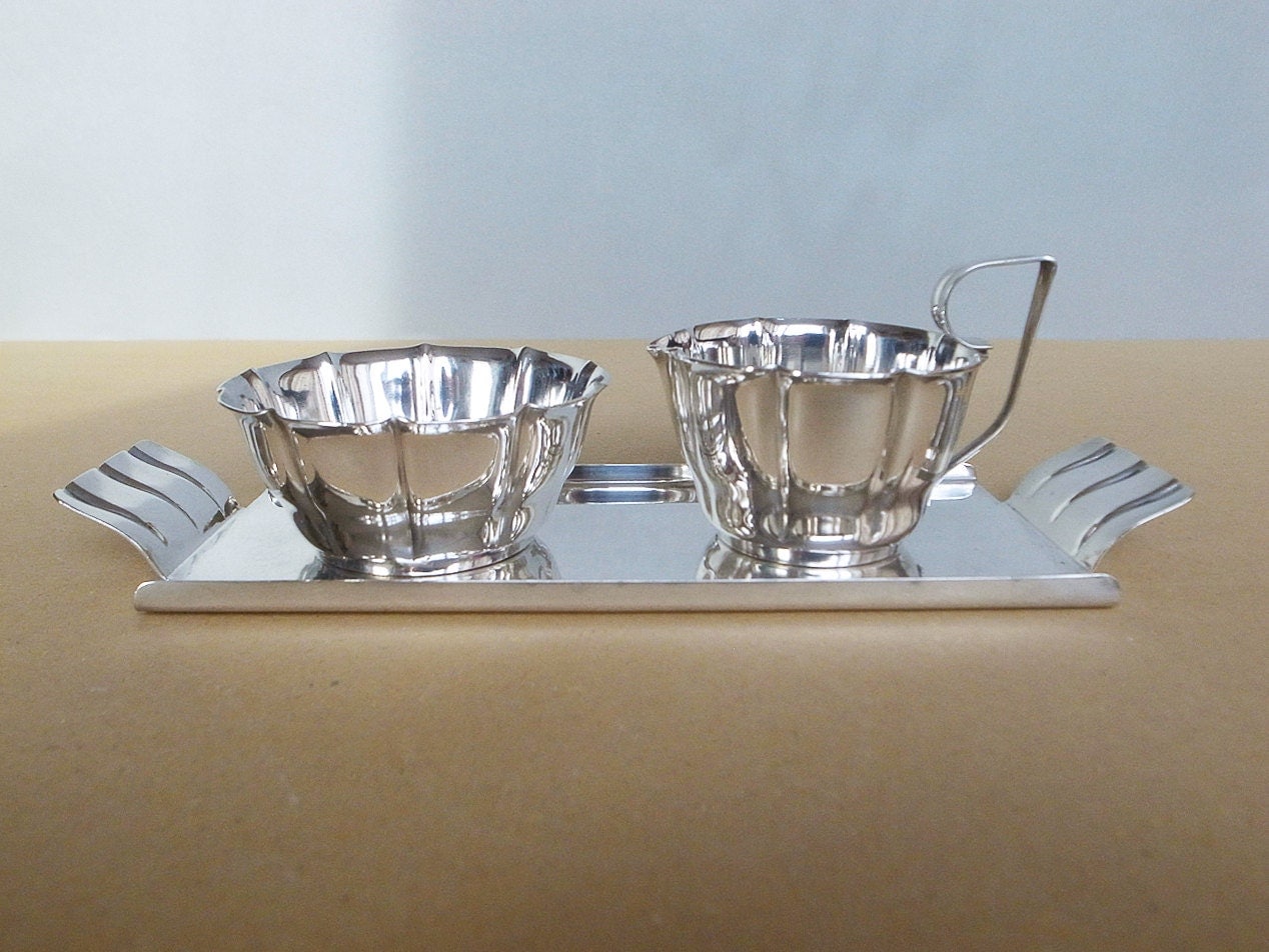 Dutch Vintage Georg Nilsson for Gero Silver Plated Sugar and Creamer ...