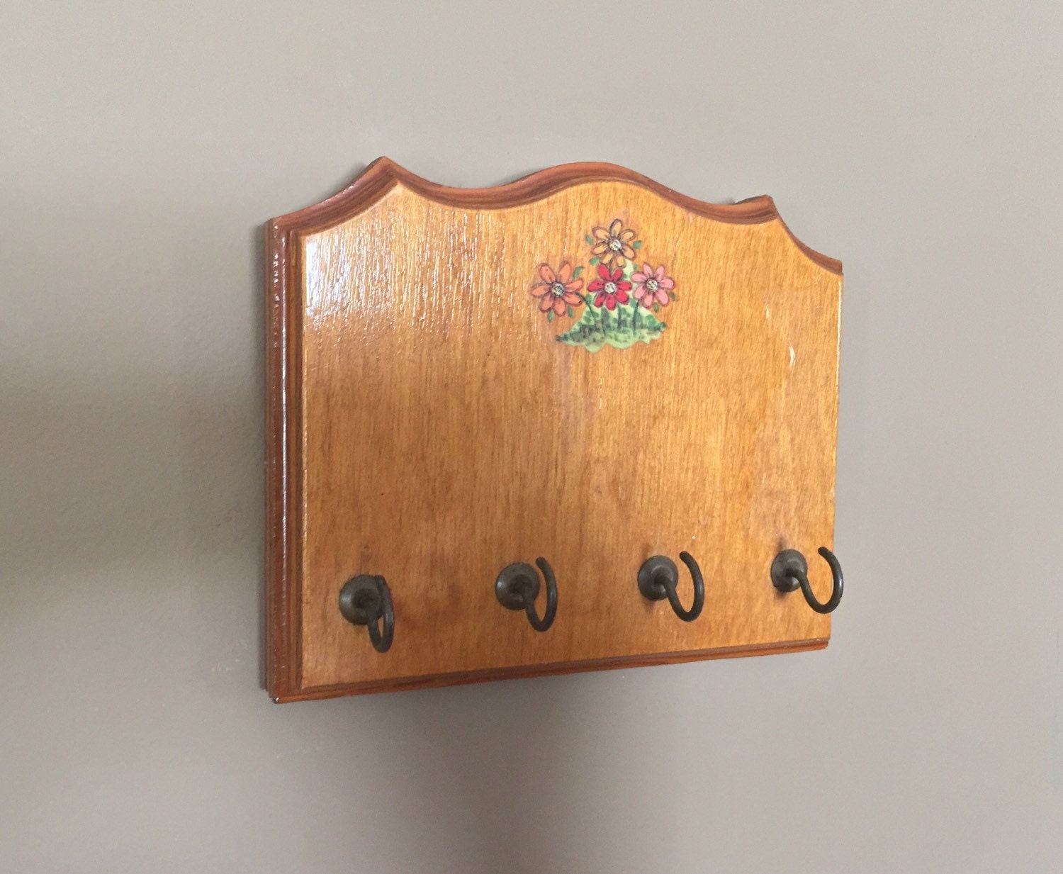 Small Vintage Key Hooks / Vintage Key Hangers / Vintage Entryway Key ...