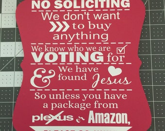 No soliciting sign | Etsy