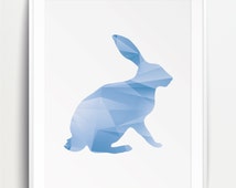 Rabbit Print, Rabbit Art, Bunny Rabbit Art, Animal Print, Rabbit Wall ...