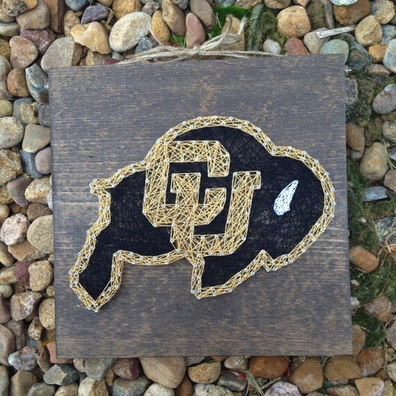 CU Buffs Logo Nail and String Art Wood by BrittonCustomDesigns