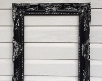 Black silver frame | Etsy